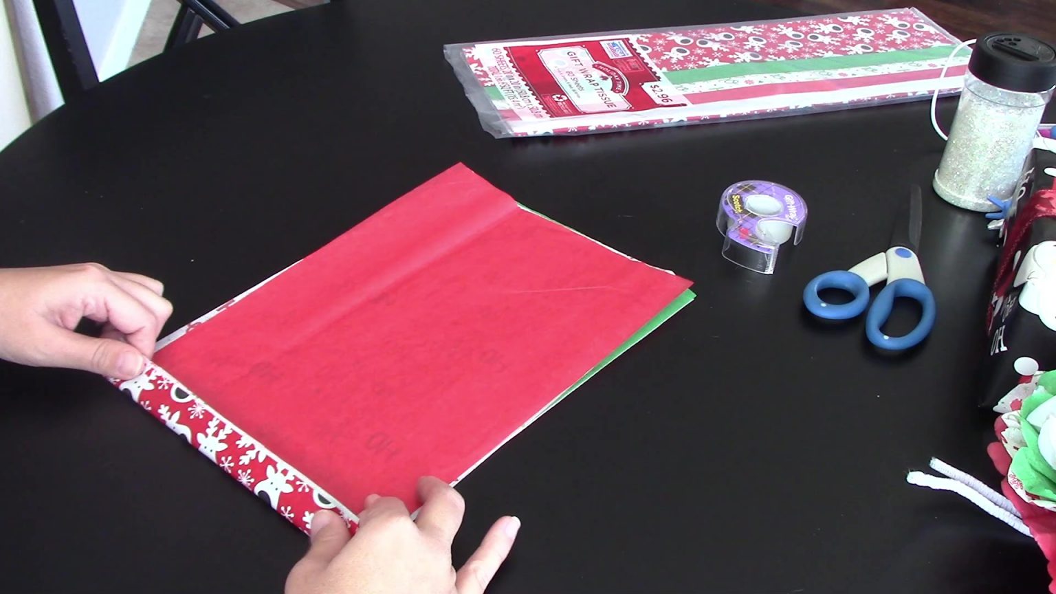 Tissue Paper Bows for Christmas